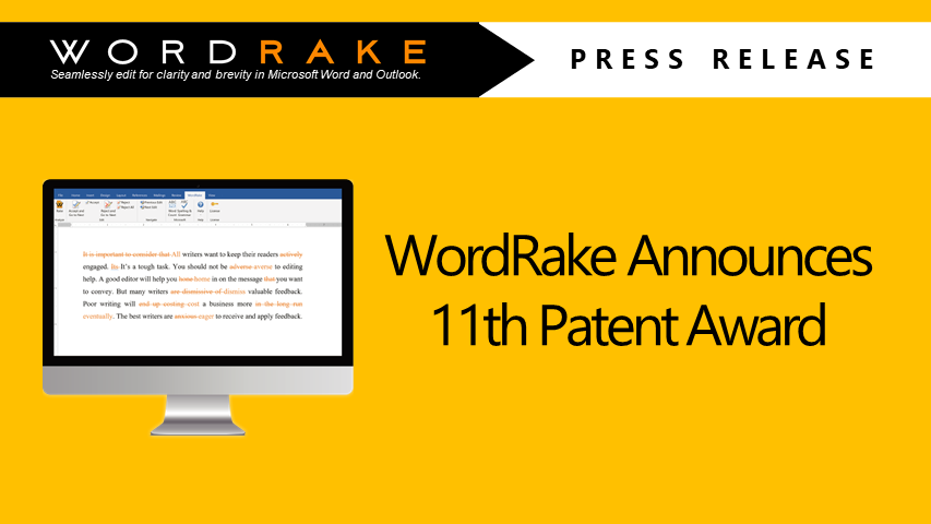 WordRake Announces New Patent for Automated Editing for Readability