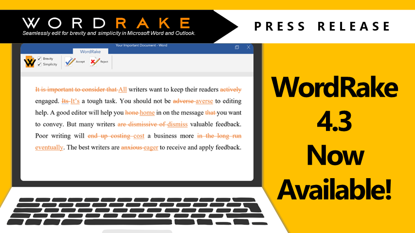 Release of WordRake 4.3: New Edits for Complex, Wordy Sentence ...