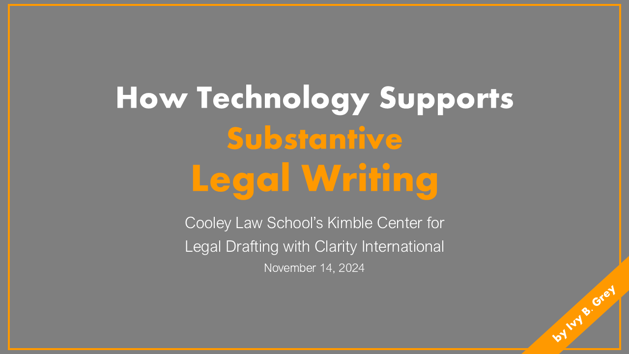 Clear Legal Drafting Webinar 2024