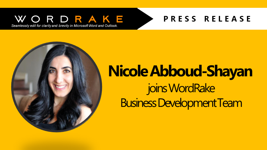 WordRake Welcomes Lawyer and Legal Podcaster Nicole Abboud-Shayan as Business Development Associate