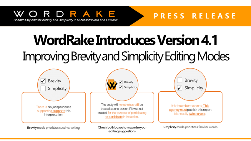 WordRake 4.1 Suggests More Edits and Handles More Complex Sentences